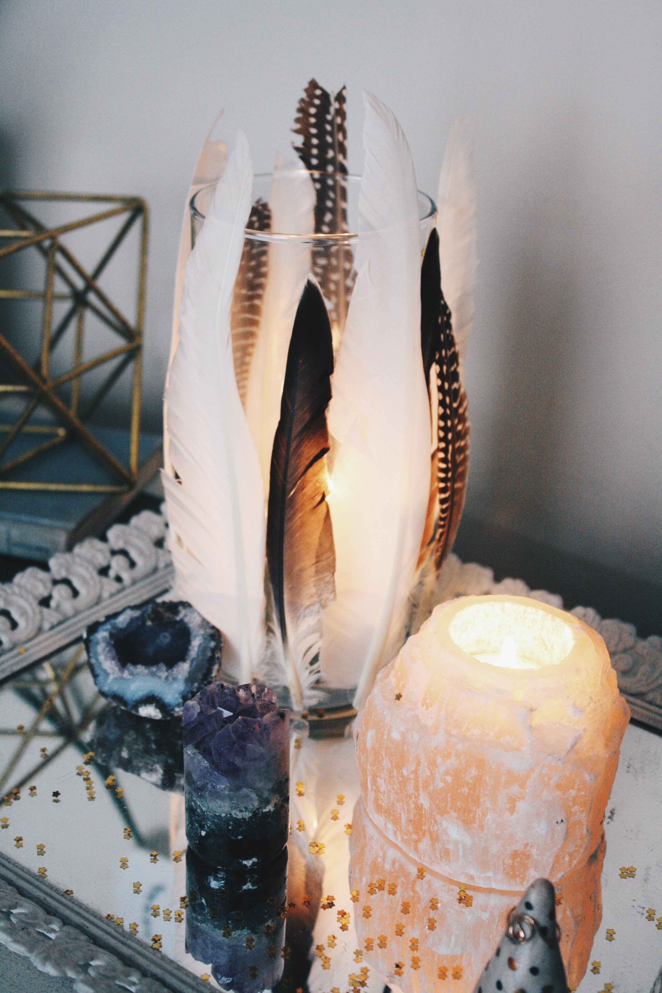 Feather Candle Holder